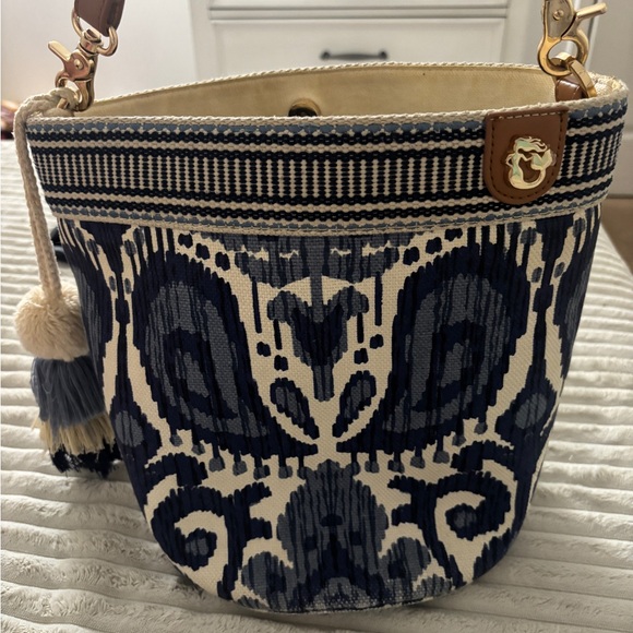 Spartina 449 | Bags | Spartina 449 Blue And Cream Shoulder Bag With ...
